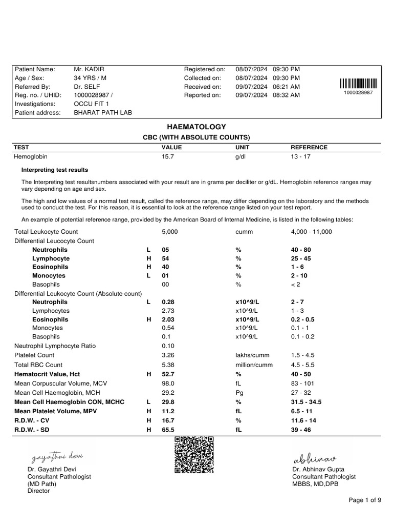 LabReport L33 MR - KADIR34YRS M 09 07 202420240709 2 qn7d4w | PDF | Thyroid Stimulating Hormone ...