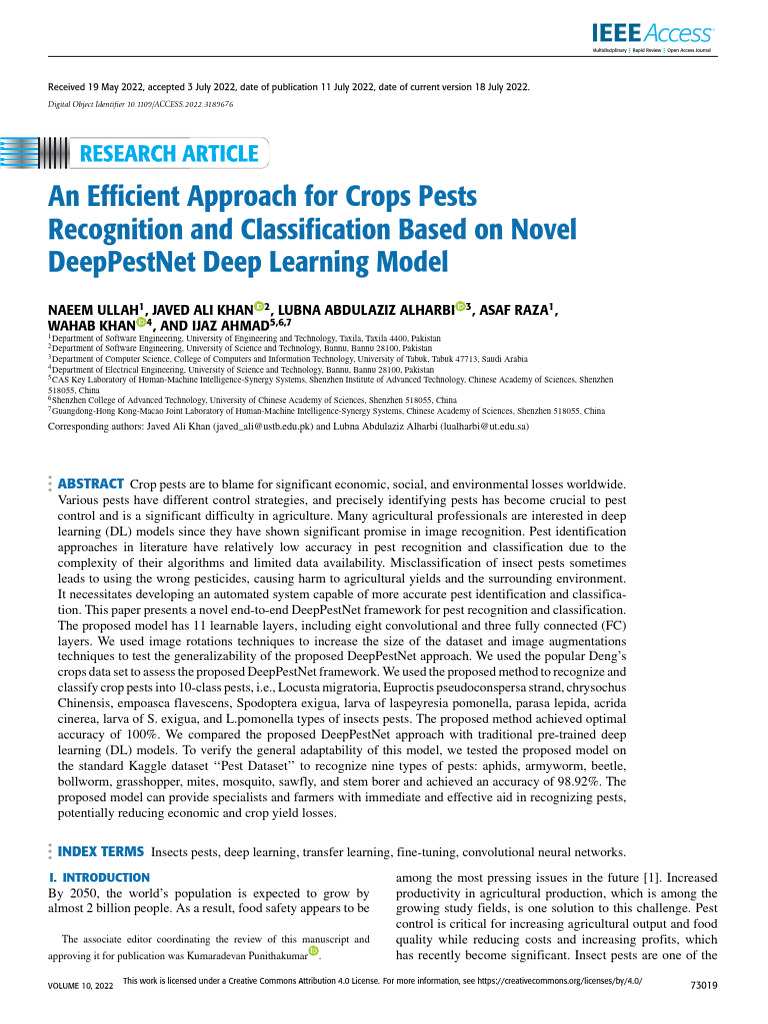 An Efficient Approach For Crops Pests Recognition And Classification Based On Novel Deeppestnet