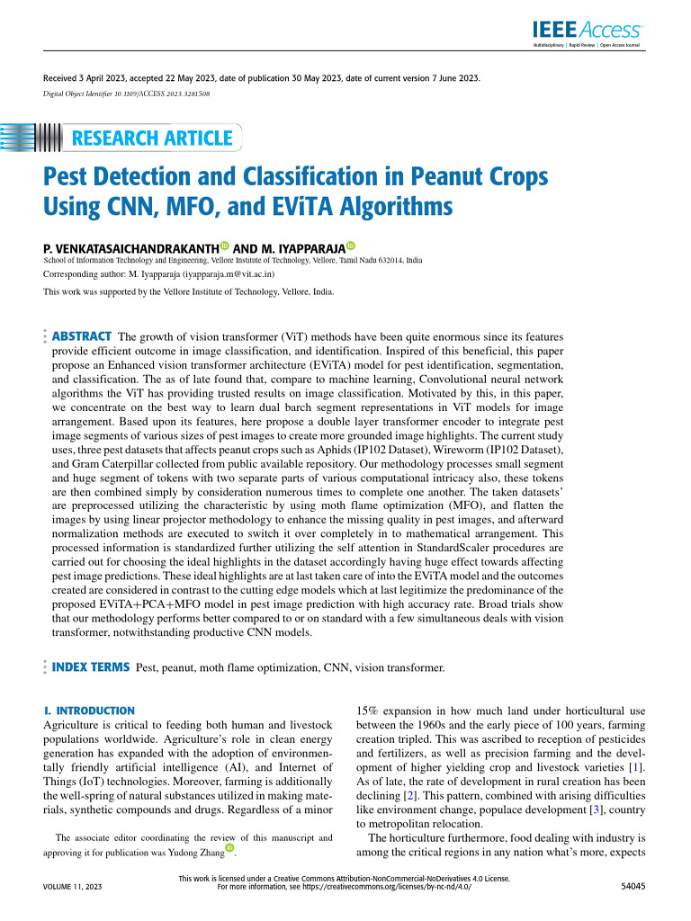 Pest Detection And Classification In Peanut Crops Using Cnn Mfo And