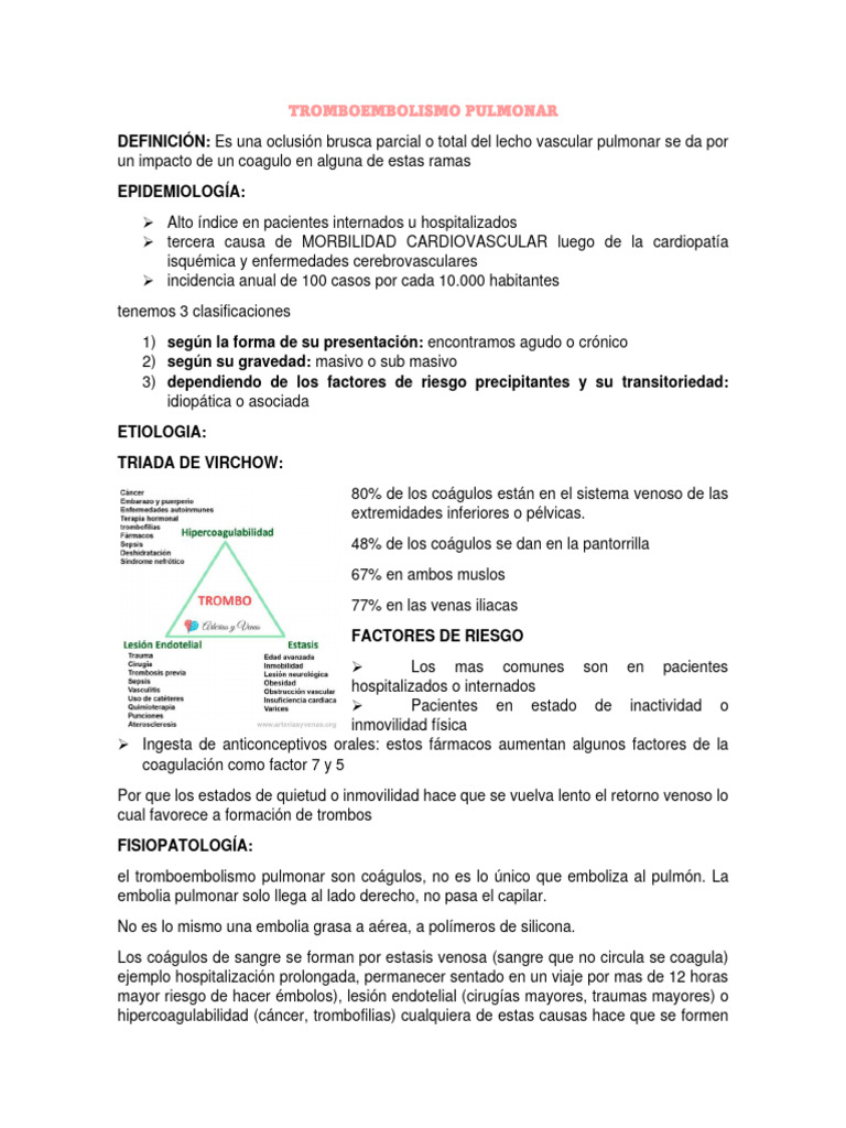 TEP | PDF | Sistema circulatorio | Corazón