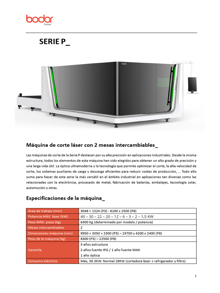 Ficha Tecnica Bodor Serie P | PDF