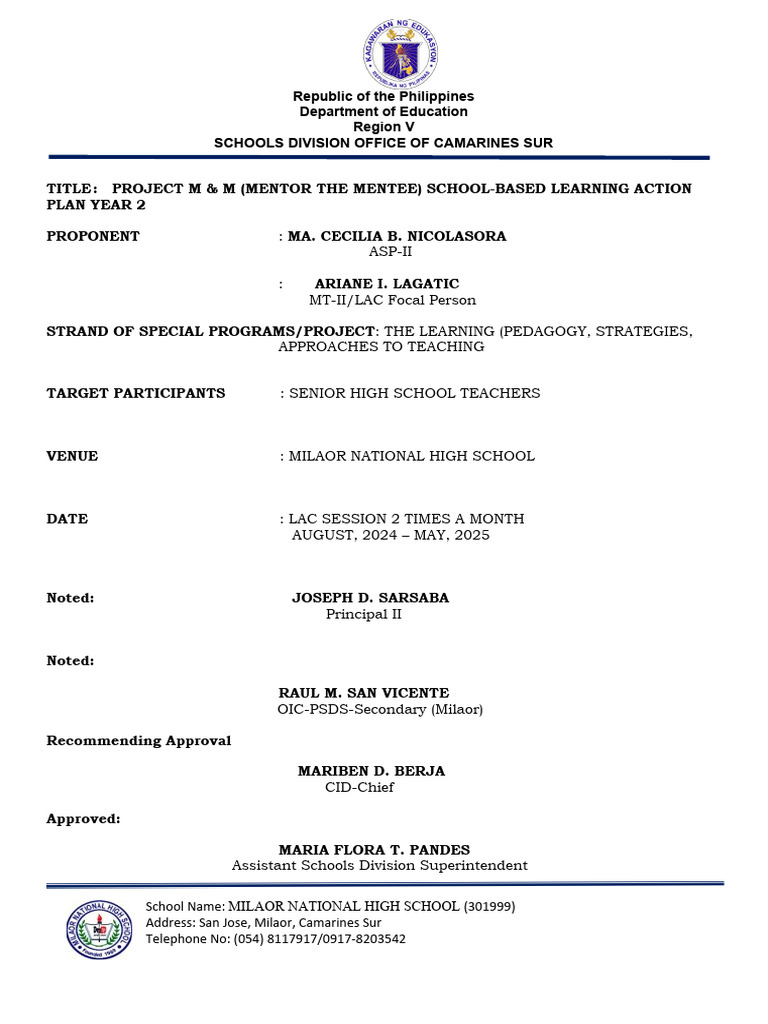 Project Proposal Lac Session | PDF | Differentiated Instruction | Learning