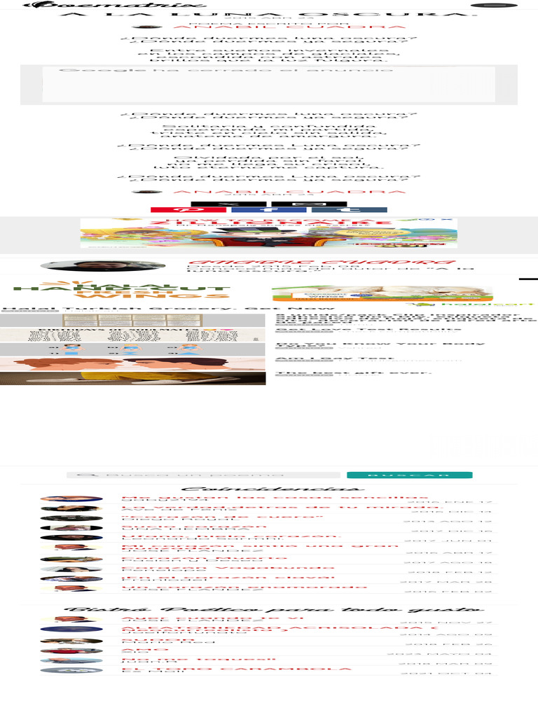 Poema A La Luna Oscura. Por ANABIL CUADRA Poematrix | PDF