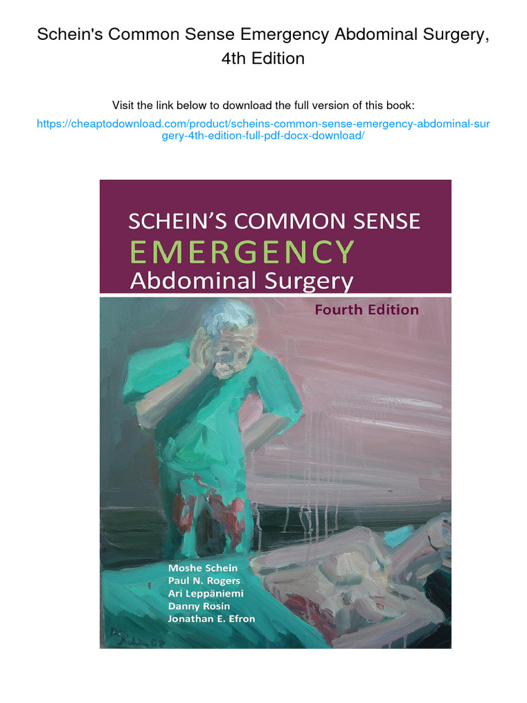 Schein's Common Sense Emergency Abdominal Surgery, 4th Edition., 978 ...
