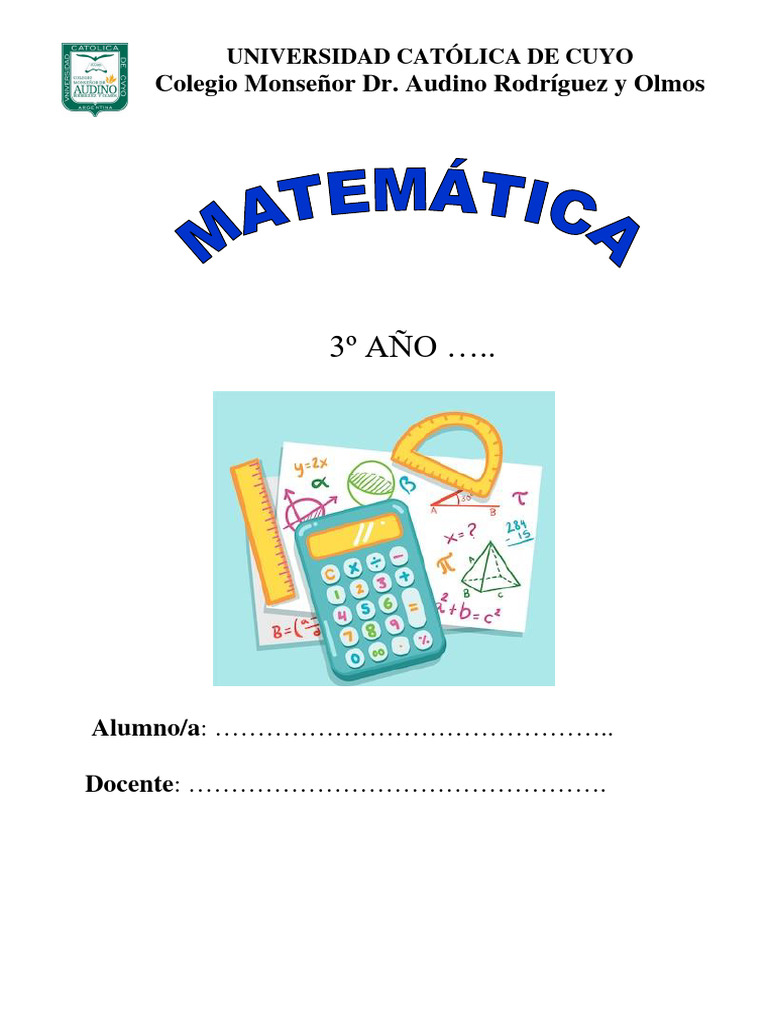 2024 Cuadernillo Matematica 3º Año | PDF | Números | Función (Matemáticas)