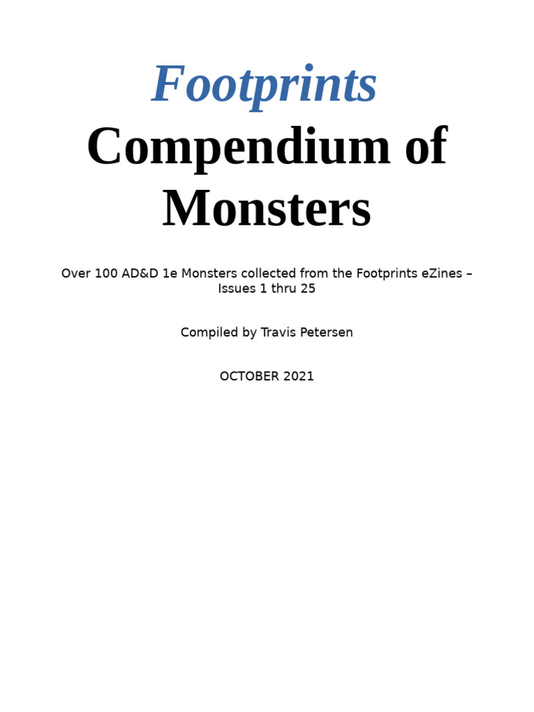 Footprints Compendium of Monsters | PDF