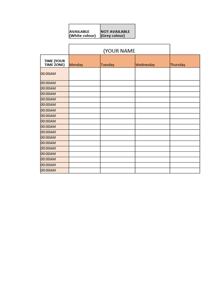 Tracker-Time Zones (Template) | PDF