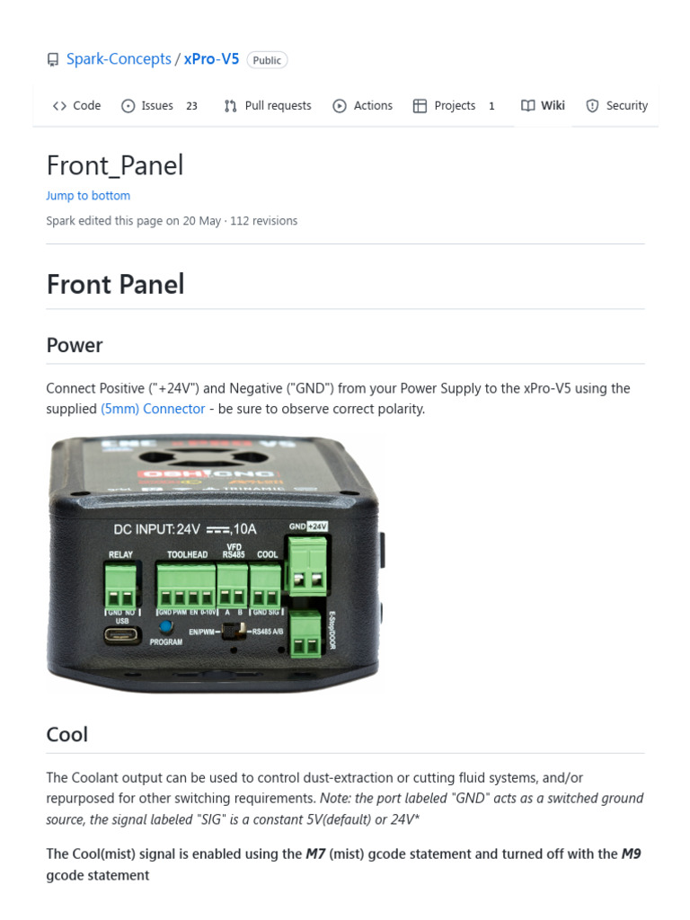 Front - Panel Spark-Concepts - xPro-V5 Wiki GitHub | PDF | Electrical ...