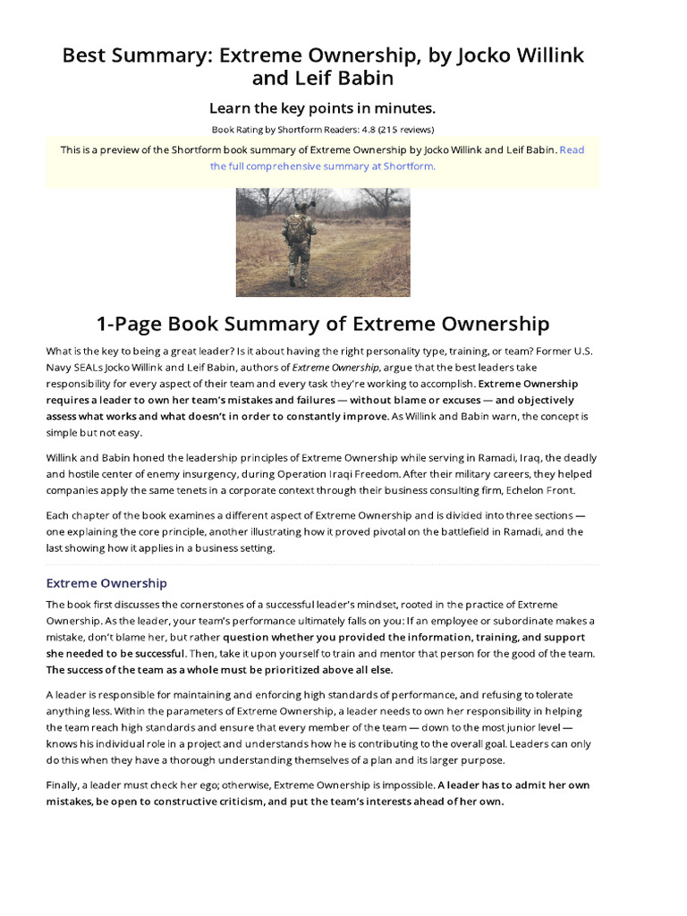 Extreme Ownership PDF Jocko Willink Leif Babin | PDF