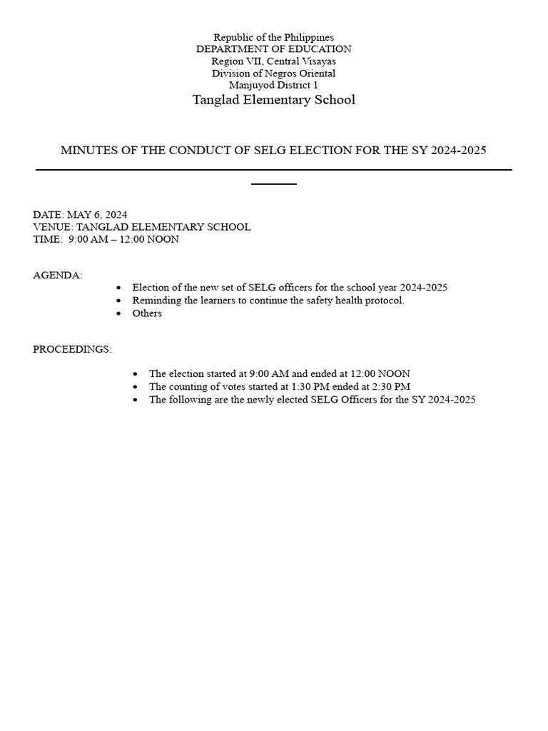 Minutes of The Conduct of SELG OFFICERS | PDF
