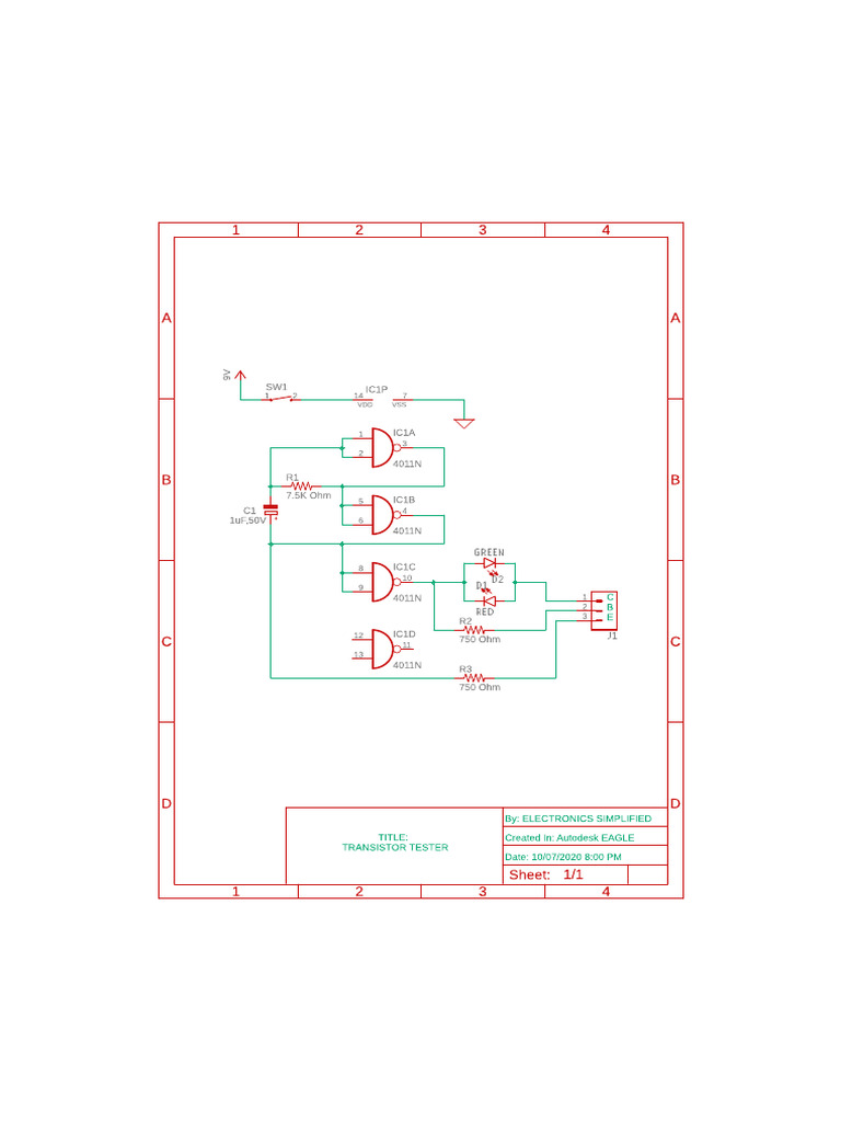 Transistor Tester Schematic | PDF