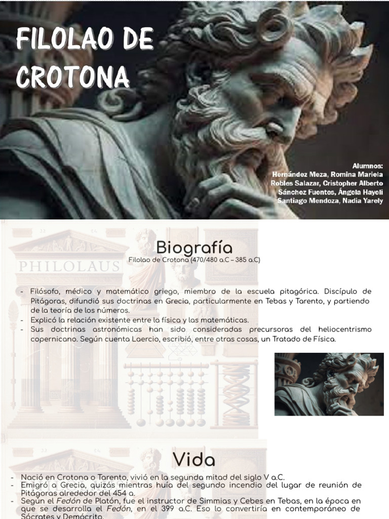 Santiago Mendoza - Filolao de Crotona | PDF