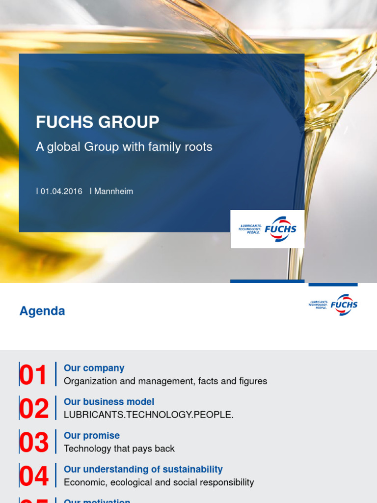 Fuchs Company Presentation en 07042016 | PDF | Lubricant | Motor Oil