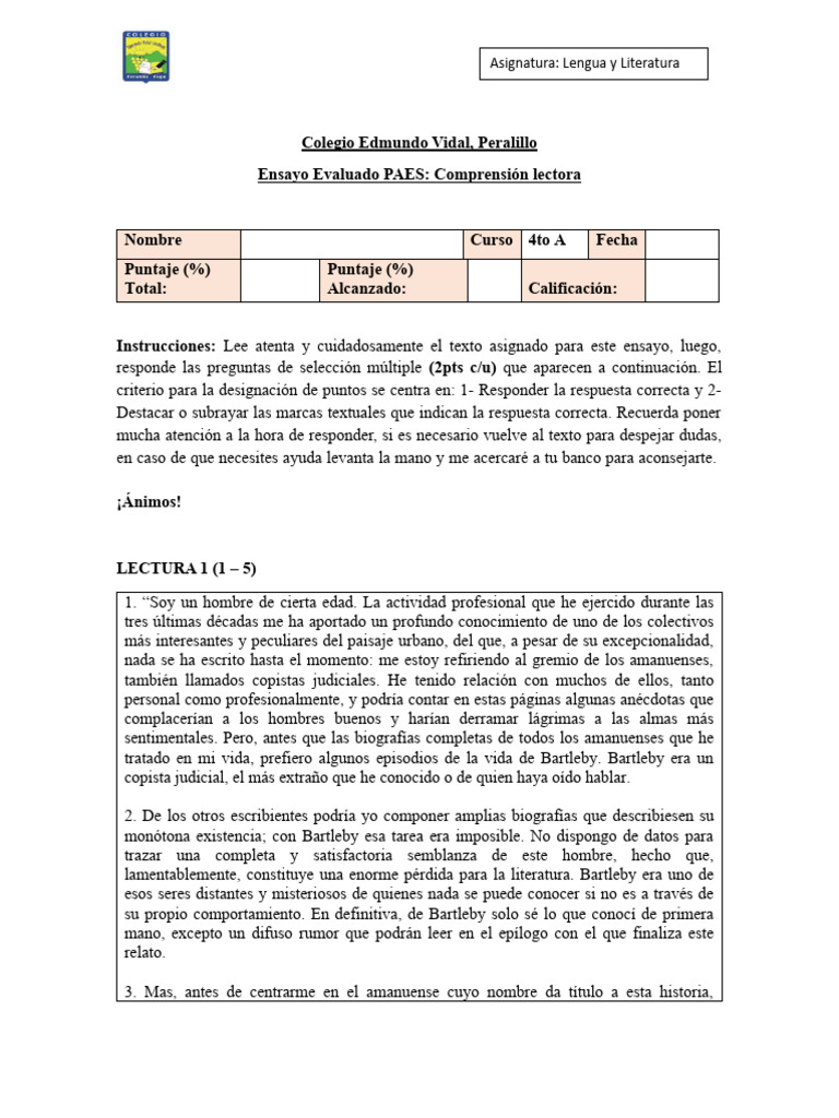 Comprensión Lectora: Análisis de Textos Literarios | PDF | Invierno