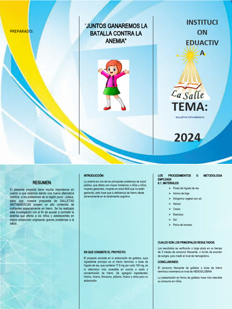 Triptico Ari Julio | PDF | Galleta | Anemia