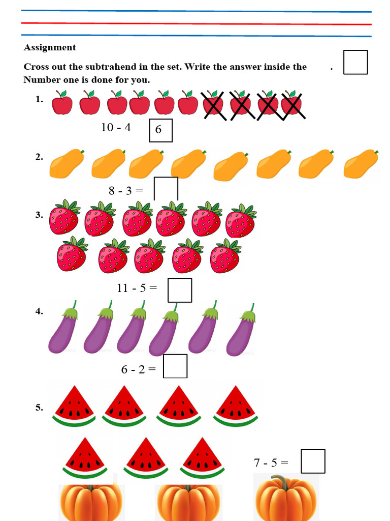 Subtraction Worksheet | PDF