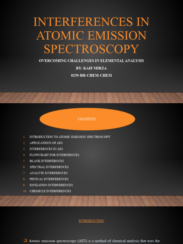 Interferences in Atomic Emission Spectros | PDF | Emission Spectrum ...