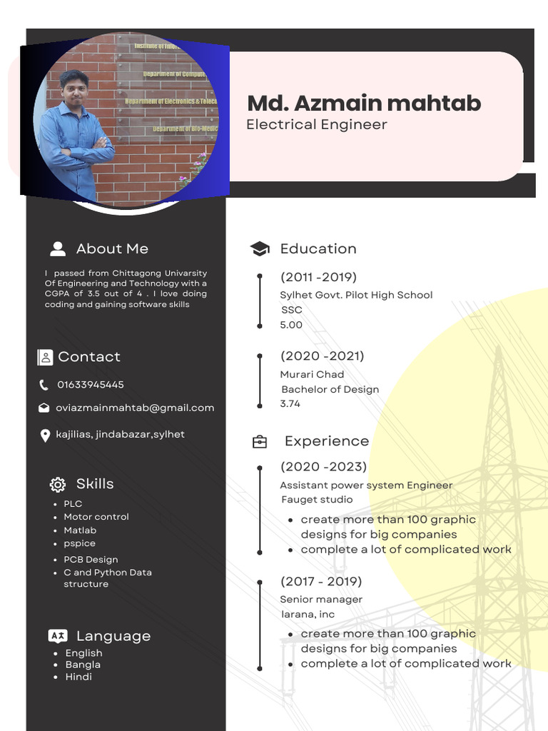 Electrical Engineer Profile | PDF | Computers