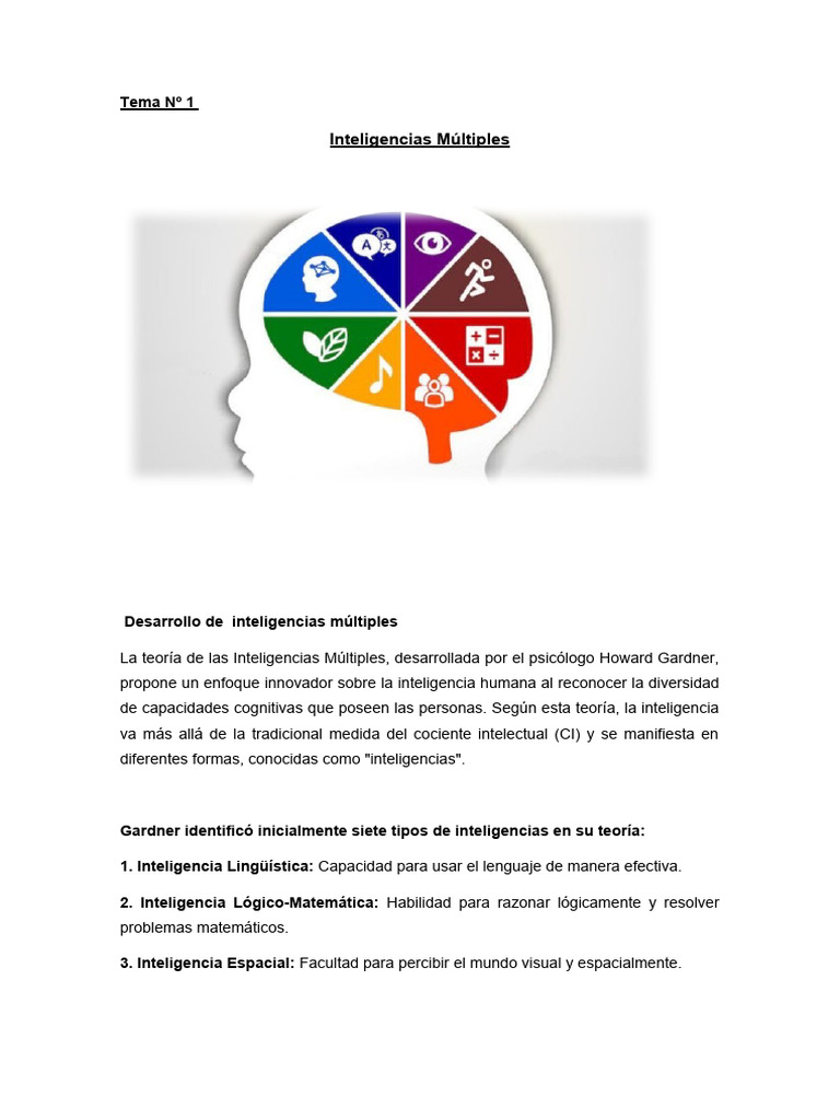 Inteligencias Multiples | PDF | Inteligencia | Aprendizaje