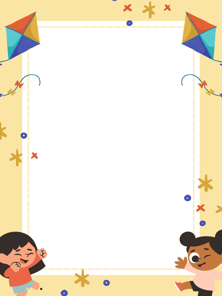 Colorful Minimalist Kids Page Border | PDF