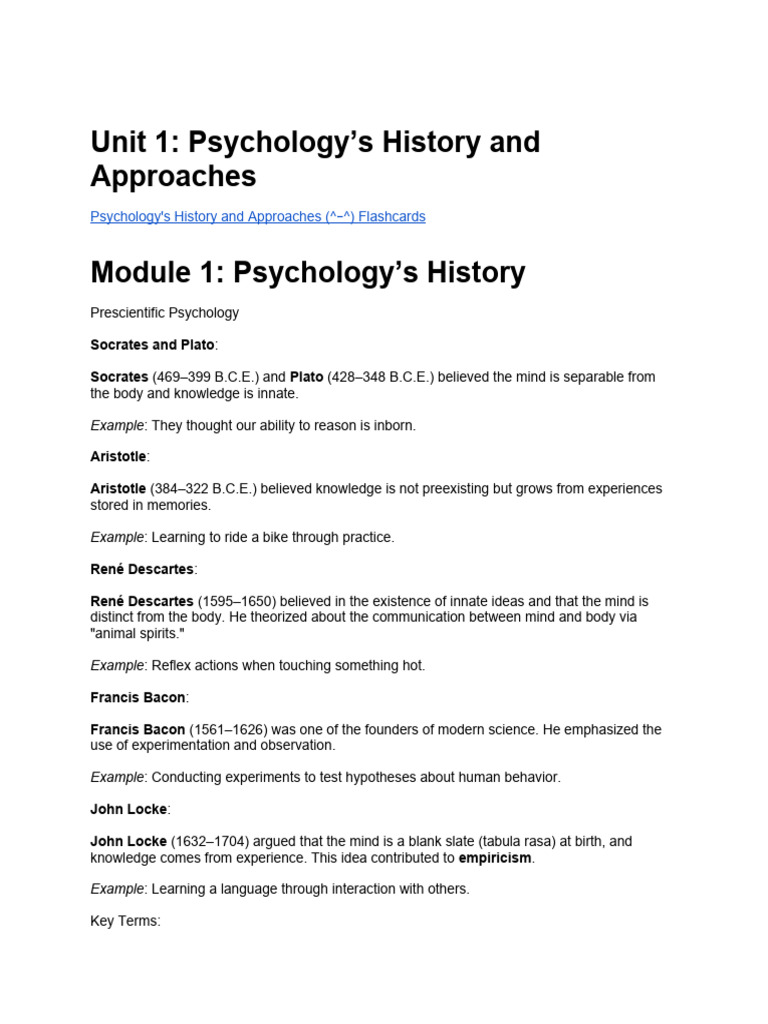 Module - 1 Psychology's History Meyer | PDF | Psychology | Cognition