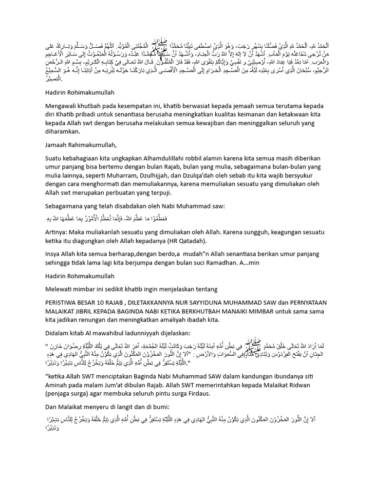 Khutbah TGL 26 Besok | PDF