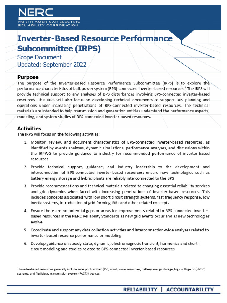 IRPS Scope | PDF | Electrical Grid | Photovoltaic System