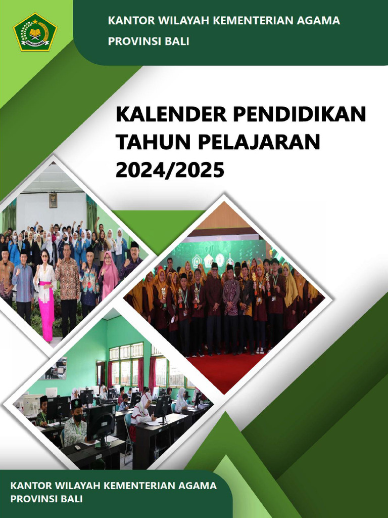 KALENDER PENDIDIKAN MADRASAH DI PROVINSI BALI TAHUN PELAJARAN 2024-2025 | PDF