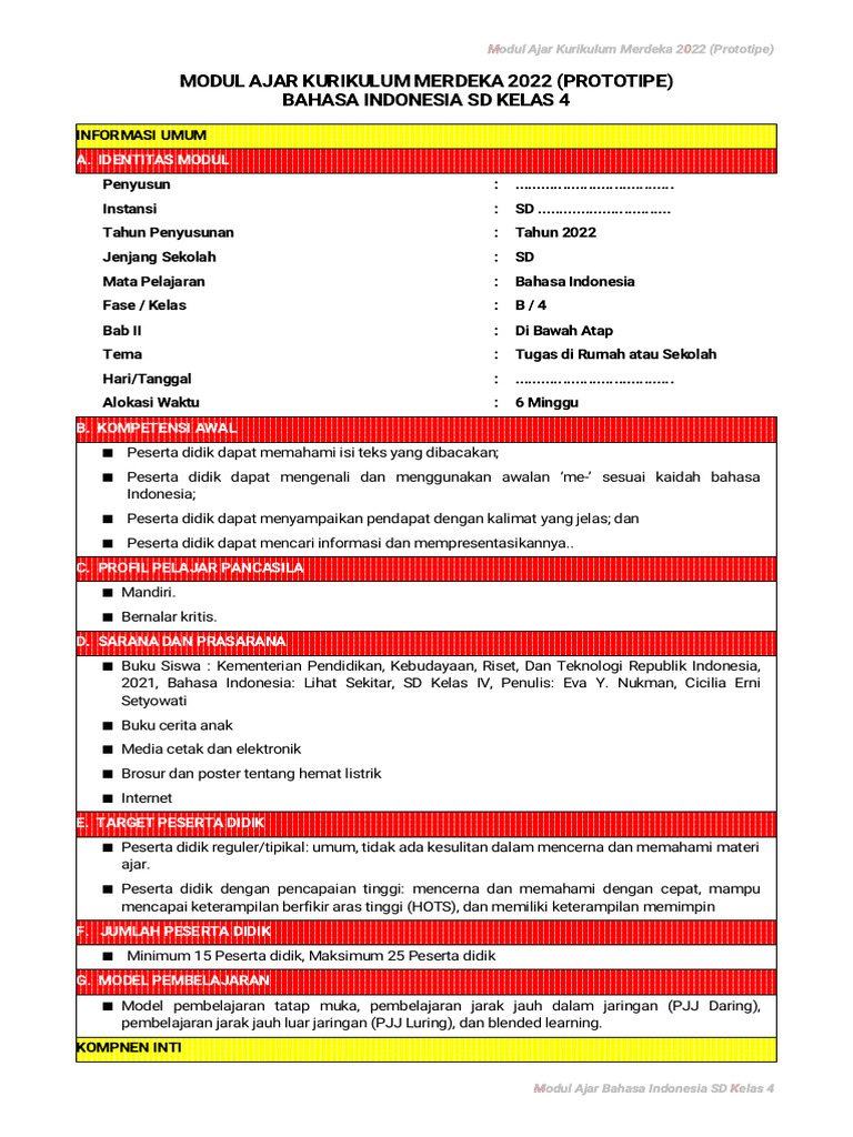 Modul Kelas 4 SPOK | PDF