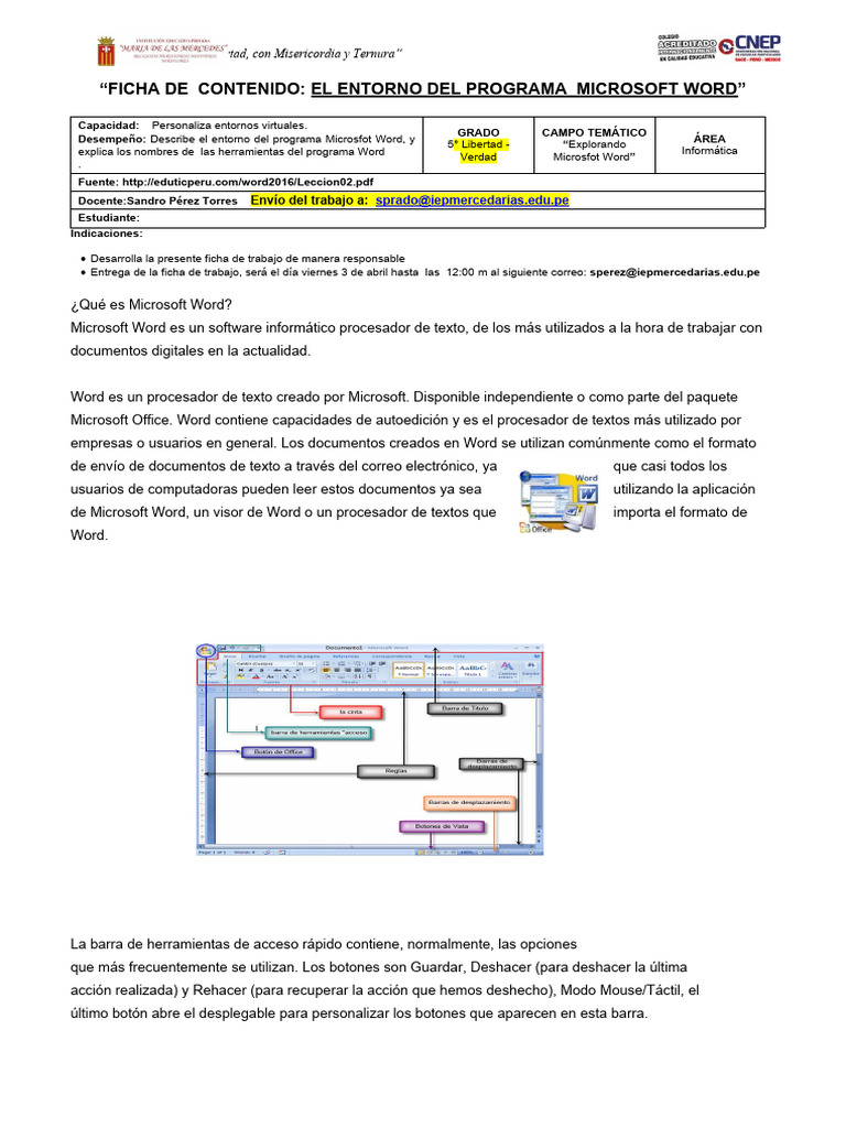 FICHA-DE-INFORMATICA-DE-5º-PRIM-SANDRO-PEREZ-1 | PDF | Microsoft Word ...