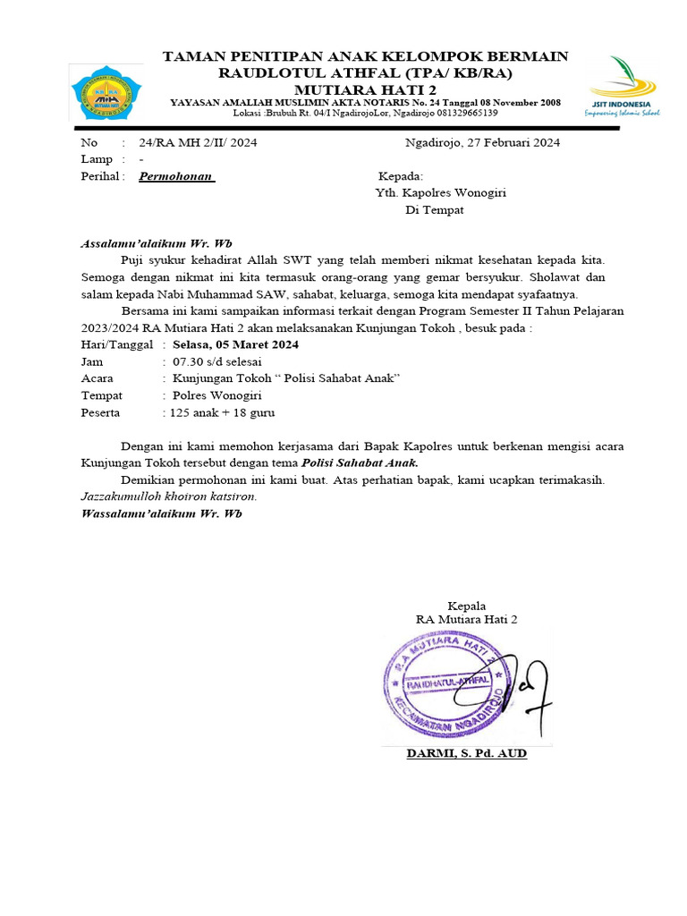 Surat Permohonan Kapolres Pdf