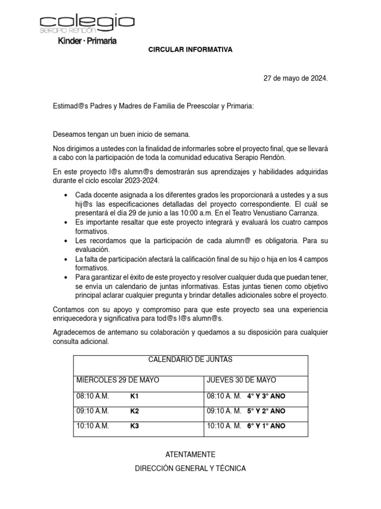 Circular Informativa | PDF