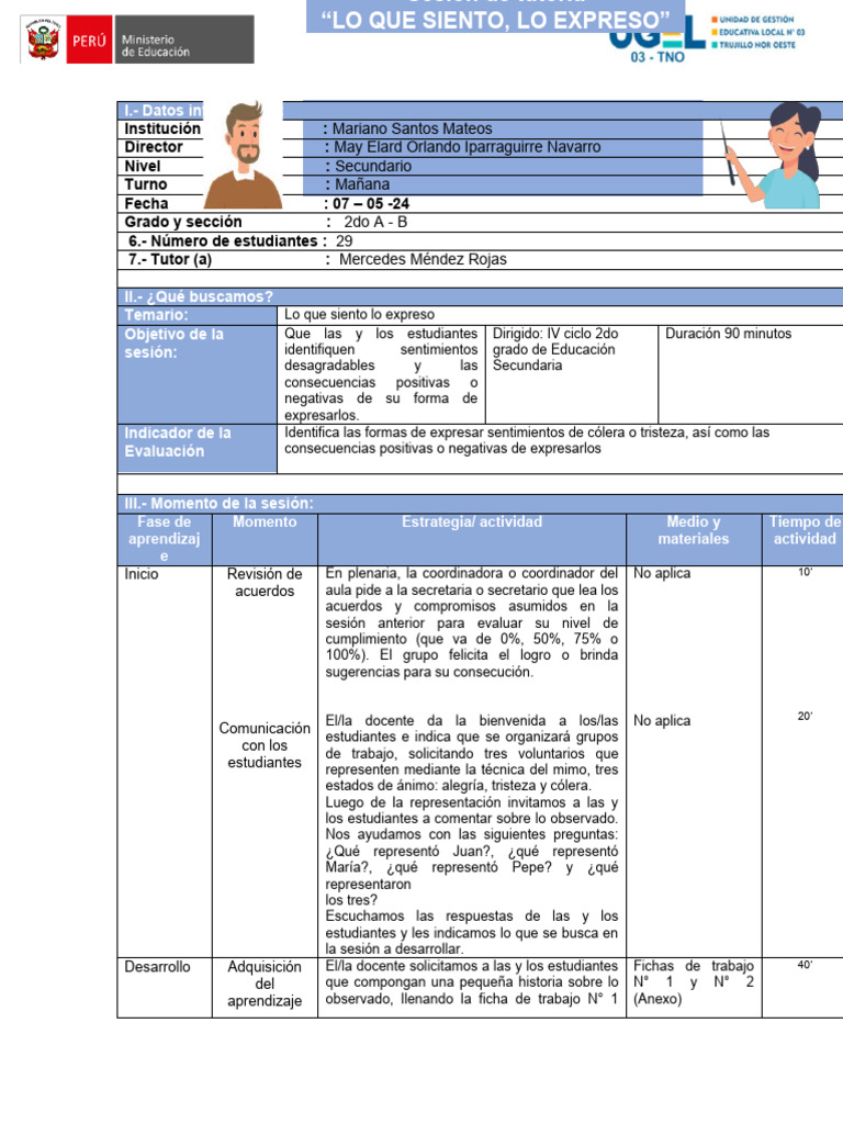 Expresión de Sentimientos en Clase | PDF | Relaciones personales ...