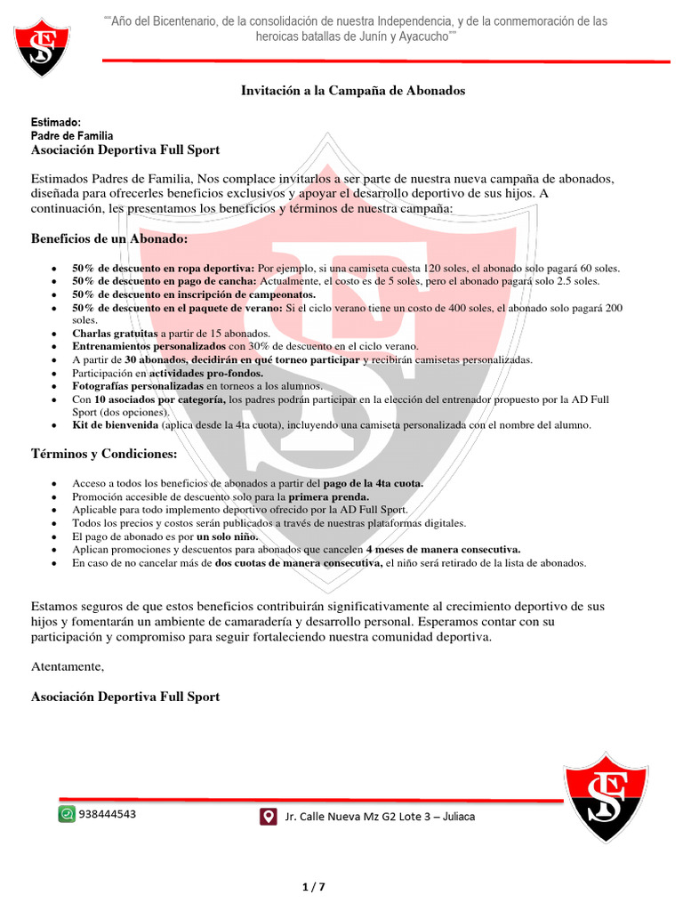 Invitacion Abonados | PDF