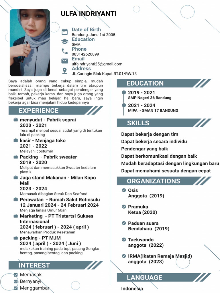CV Ulfa Indriyanti | PDF