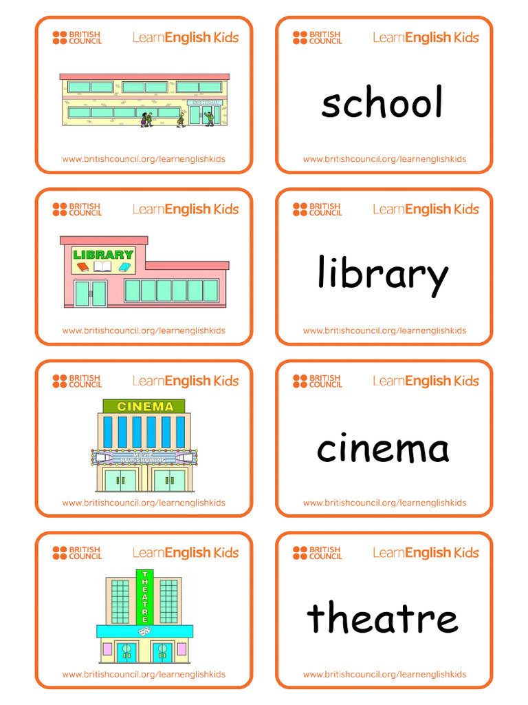 Flashcards Places in A Town | PDF