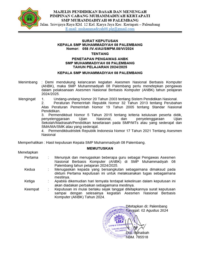 SK Panitia Anbk | PDF