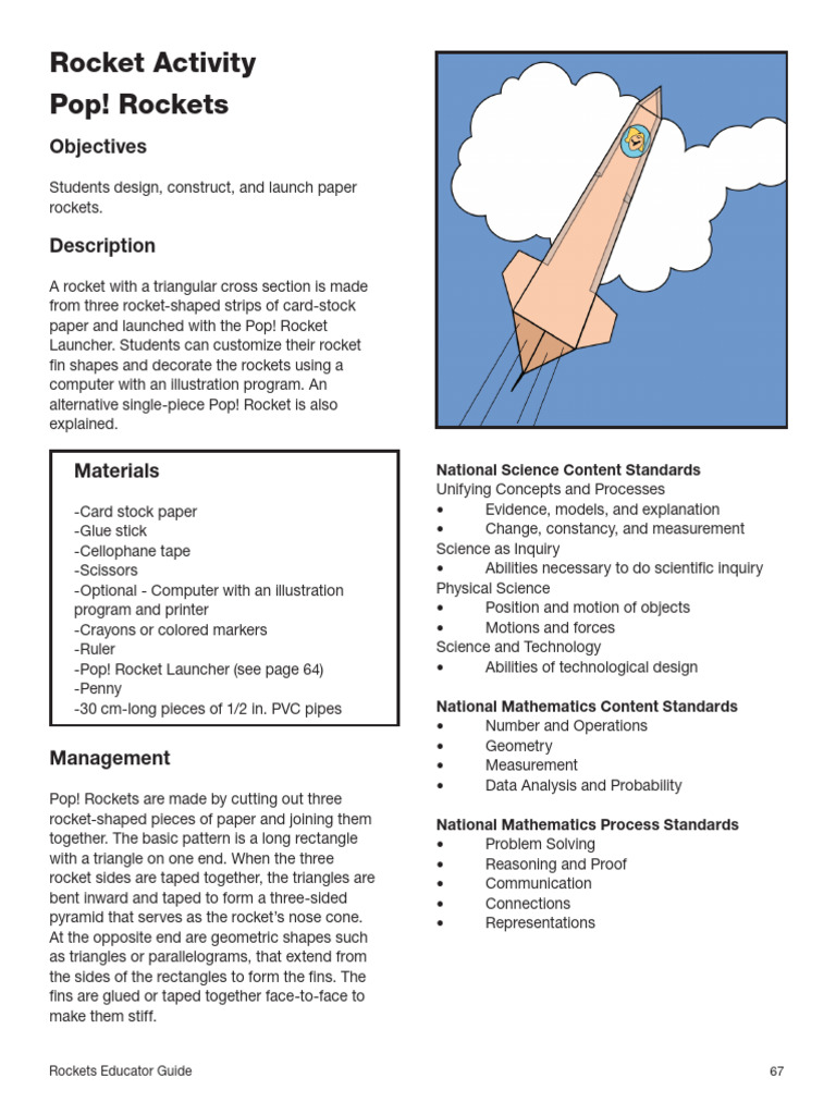 Rockets Educator Guide 20 Pop Rockets | PDF | Rocket | Science