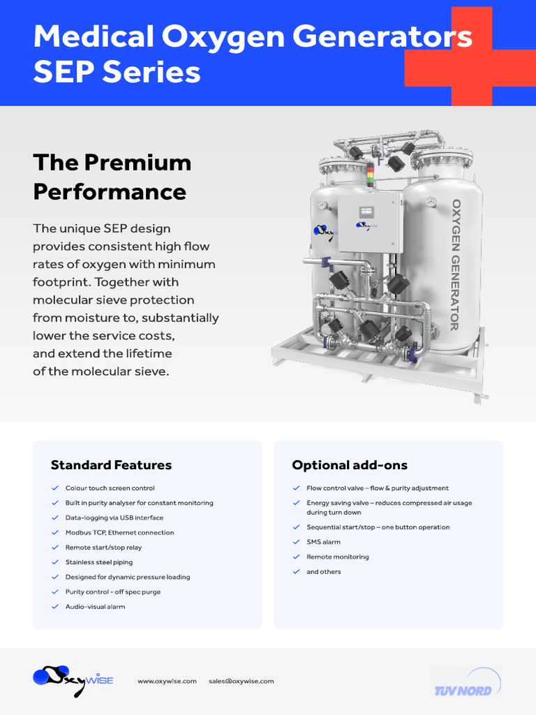 Oxywise SEP Series Oxygen Generators | PDF | Equipment | Mechanical ...