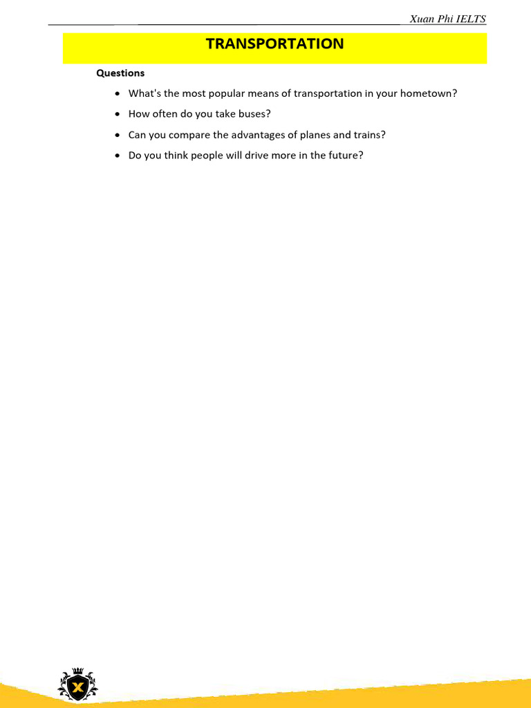 Unit 5. Transportation | PDF