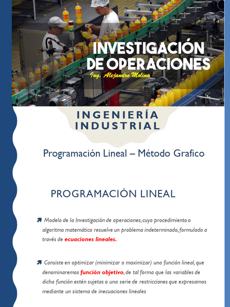 Clase 3 Programacion Lineal - Metodo Grafico | PDF | Programación lineal | Matemáticas