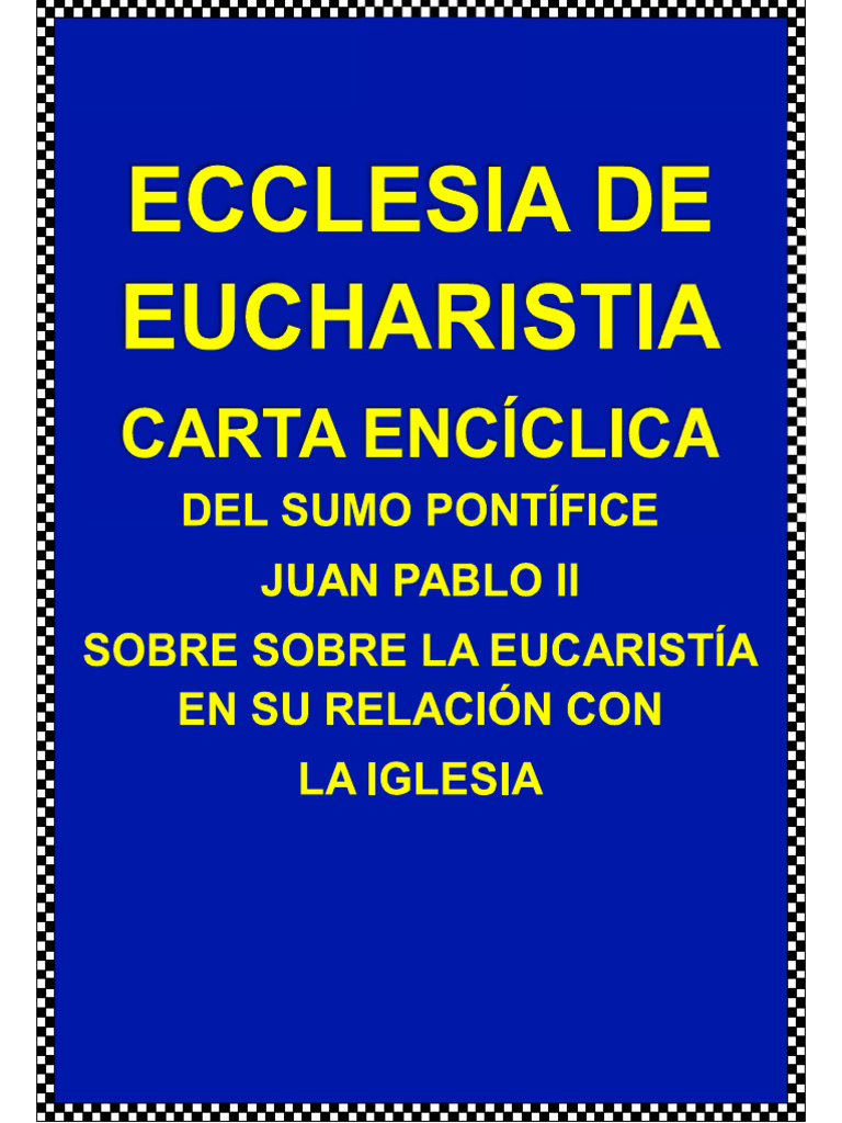 Ecclesia de Eucharistia | PDF