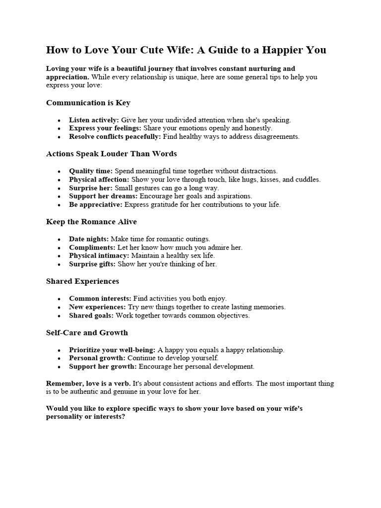 How To Love Your Cute Wife Pdf