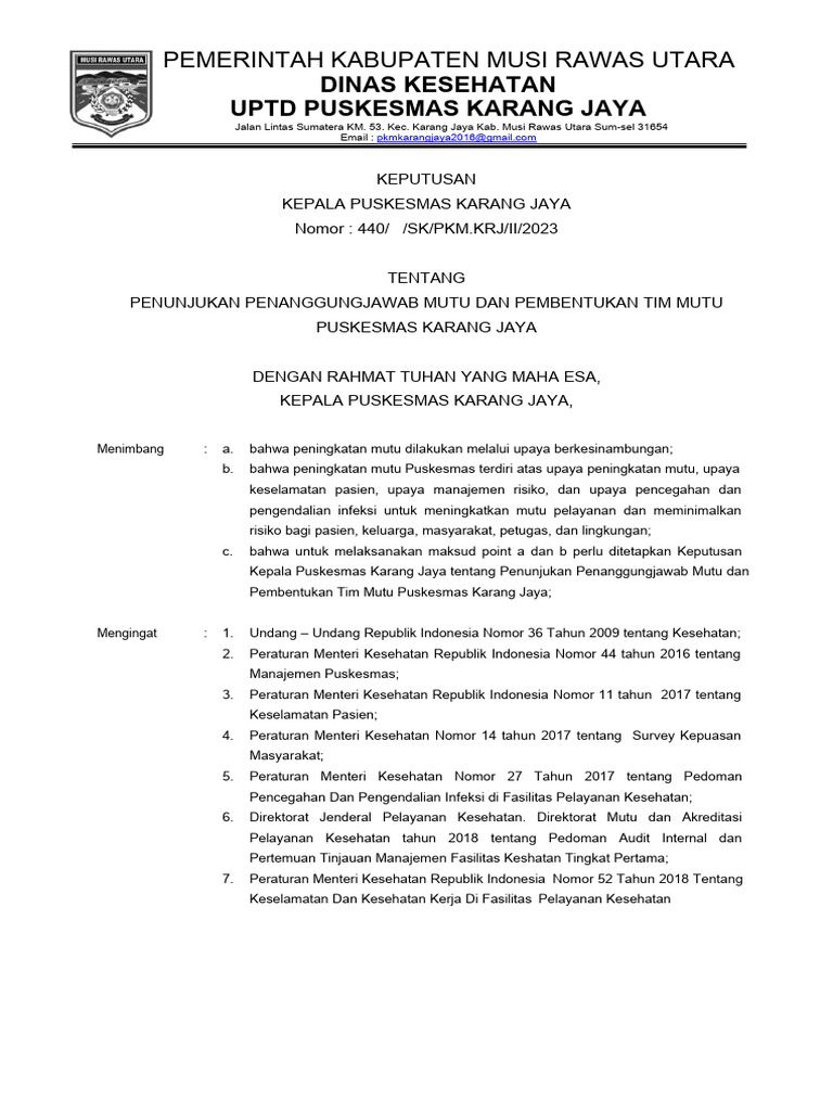 SK Tim Mutu - Revisi Akre | PDF