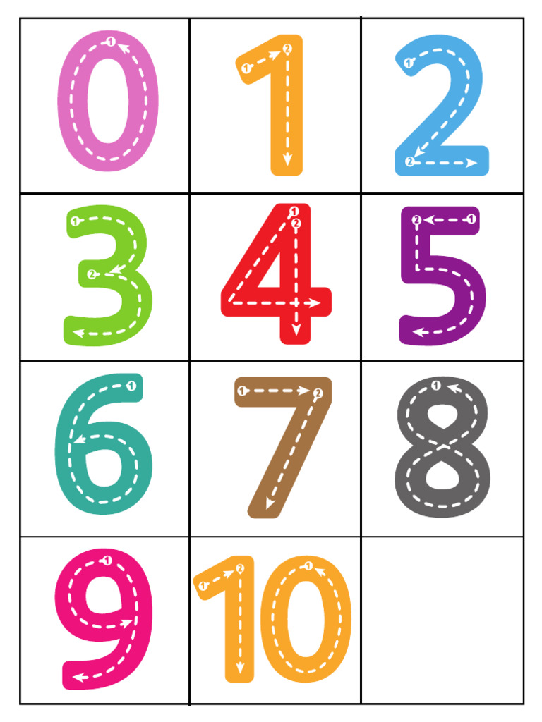 Printable Multi Colored Numbers With Traceable Lines Version 1 1 | PDF