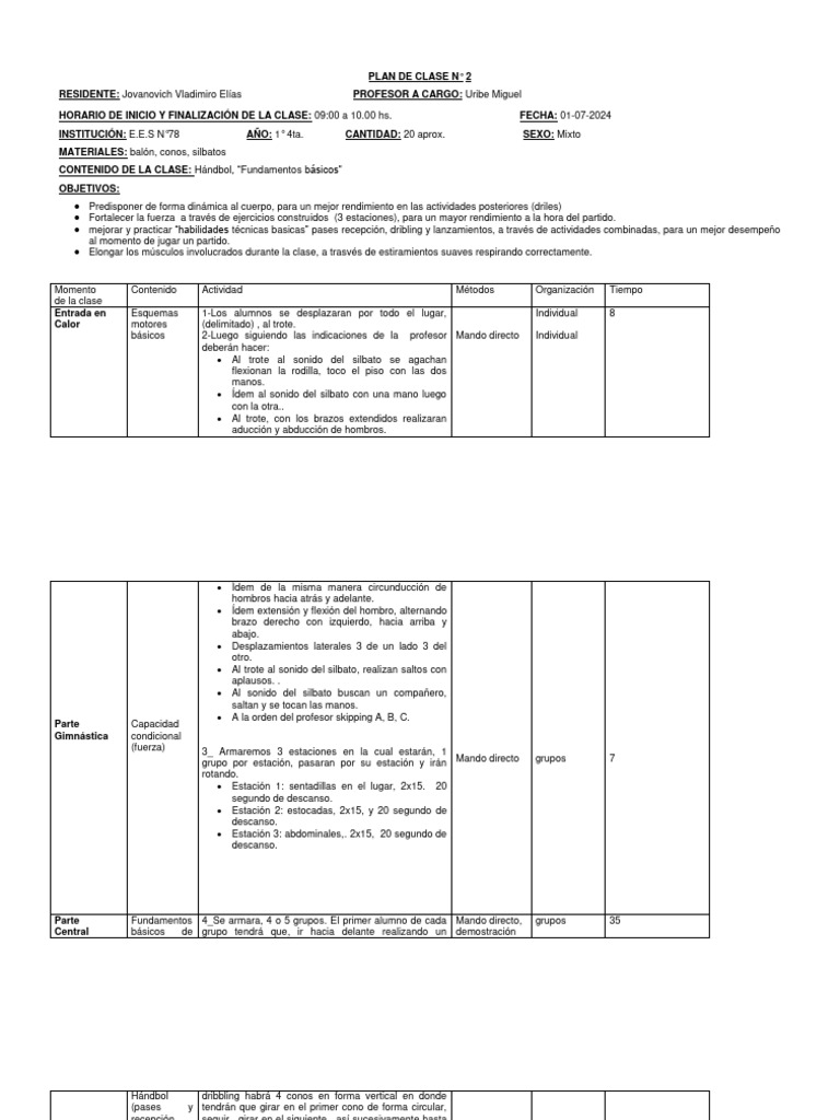 Plan de Clase N2 | PDF