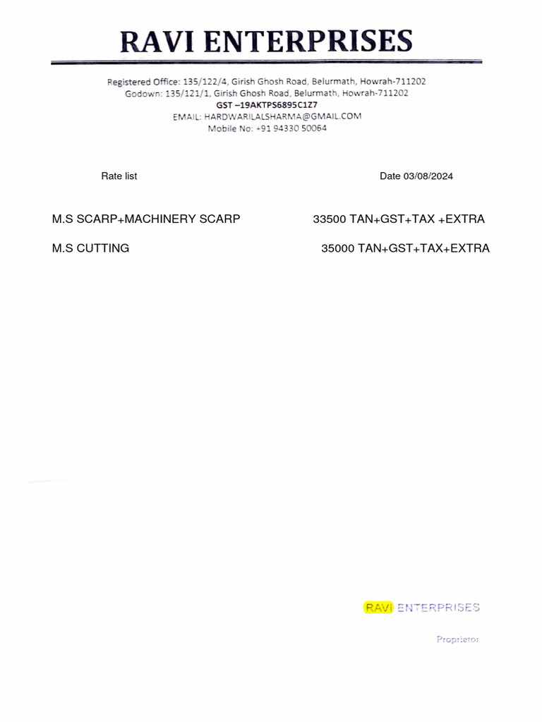 Ravi Enterprises | PDF