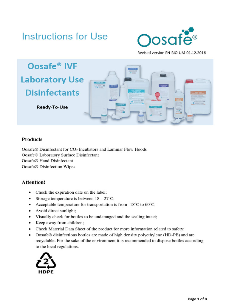 Oosafe Disinfectant | PDF | Disinfectant | Influenza