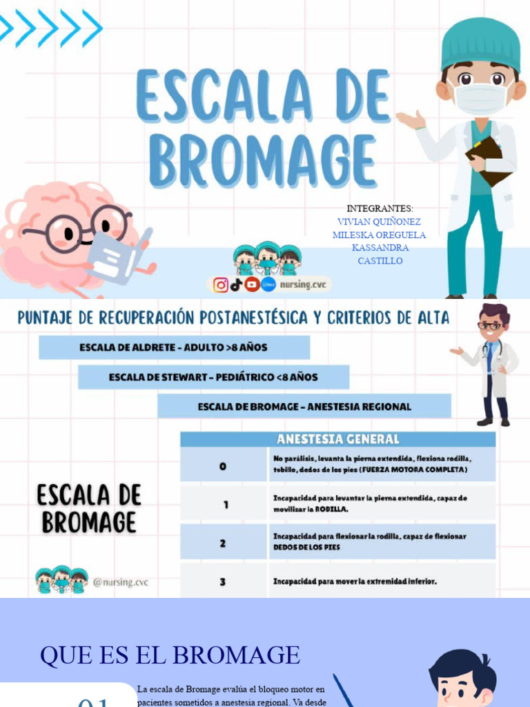 Escala de Bromage: Evaluación del Bloqueo Motor | PDF
