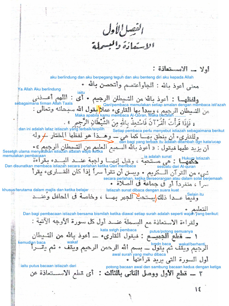 Hukum dan Bacaan Istiazah dalam Tajwid | PDF